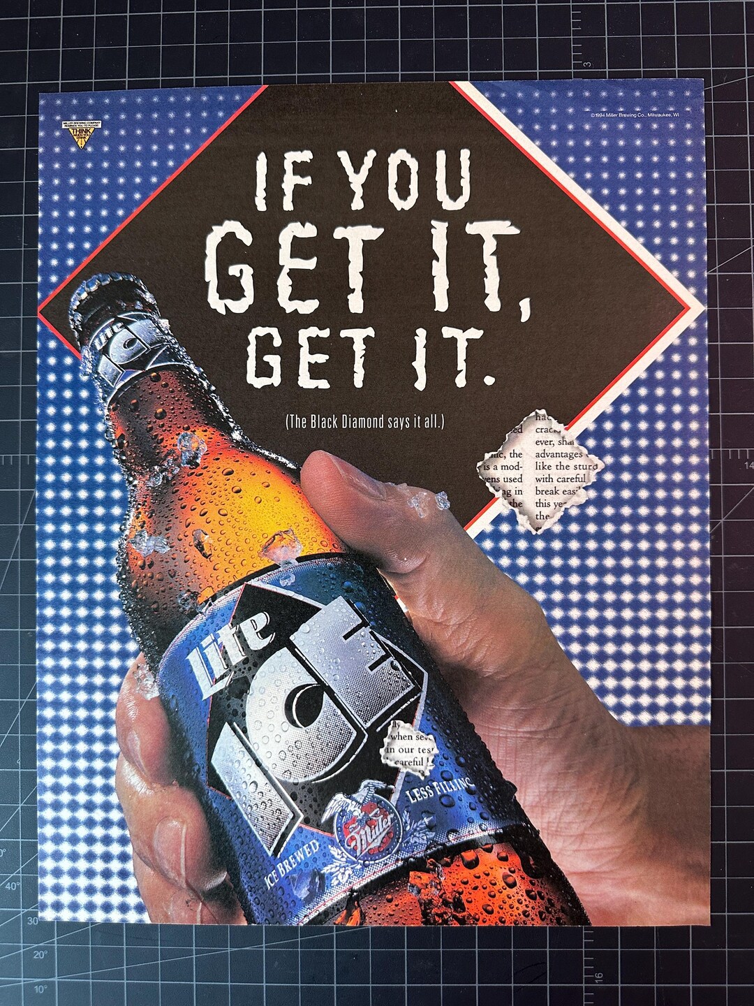 Vintage 1990s Miller Lite Ice Beer Print Ad - Etsy
