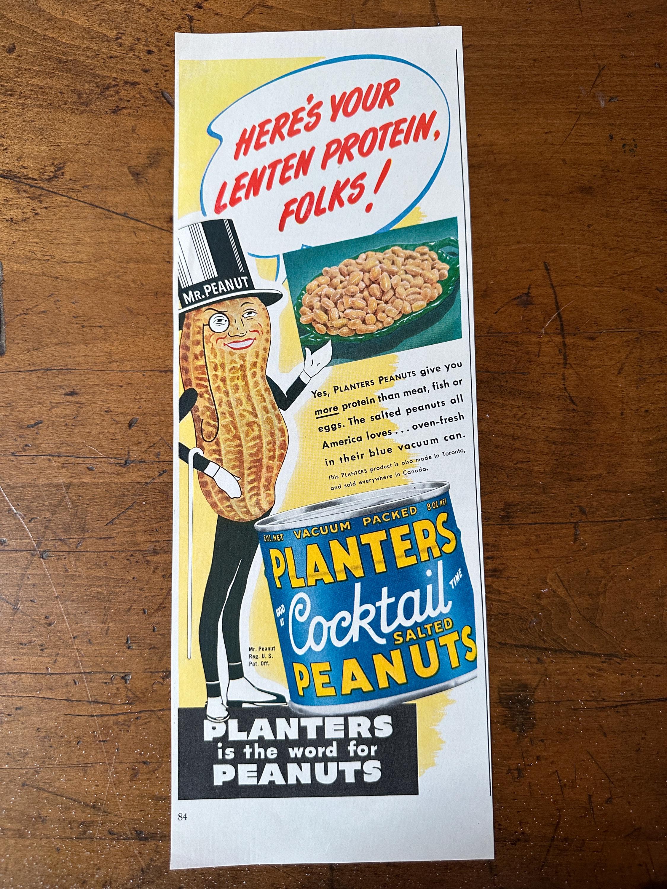 Vintage 1955 Planter’s Peanuts Print Ad - Etsy