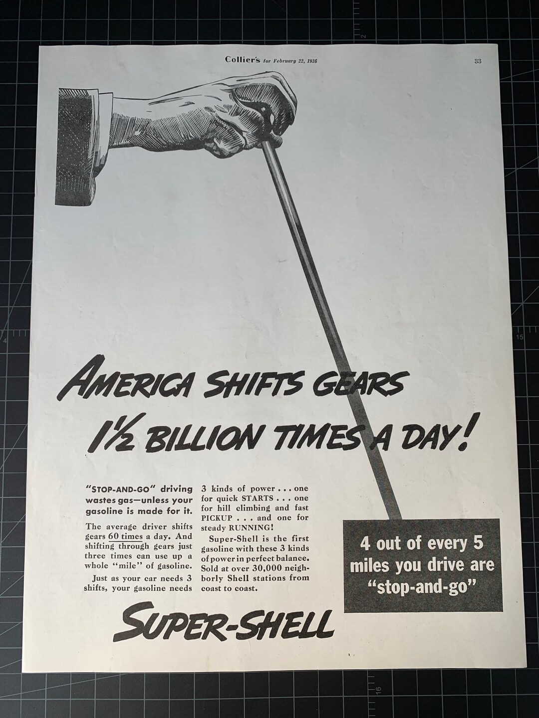 Vintage 1936 Super-shell Gasoline Print Ad - Etsy