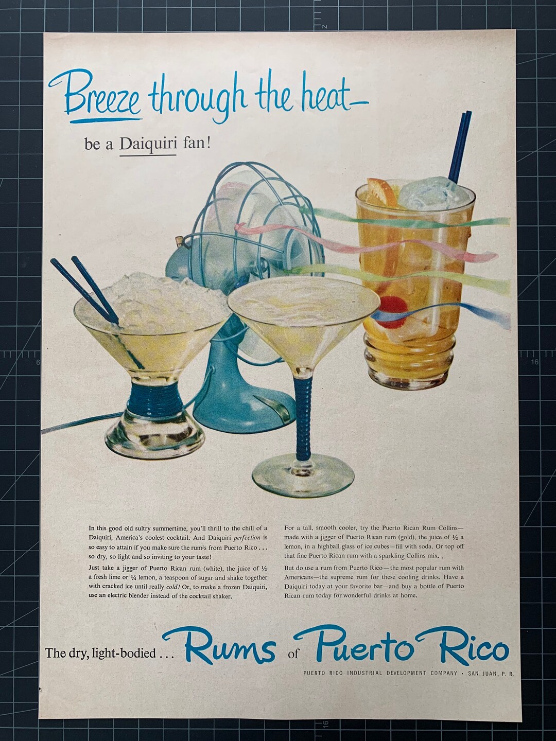 Vintage 1950s Puerto Rican Rum Print Advertisement - Etsy