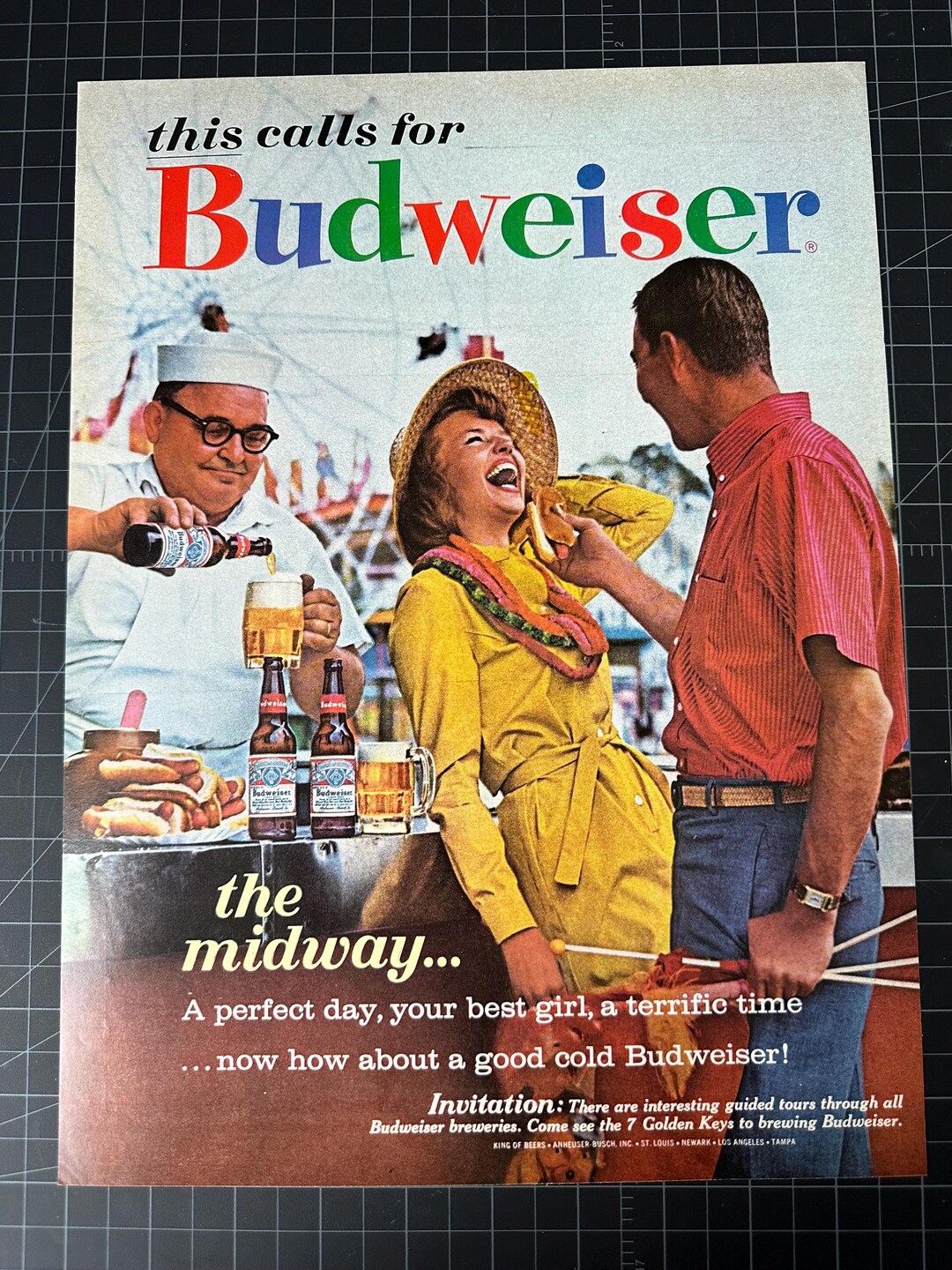 Vintage 1950s Budweiser Beer Print Ad - Etsy