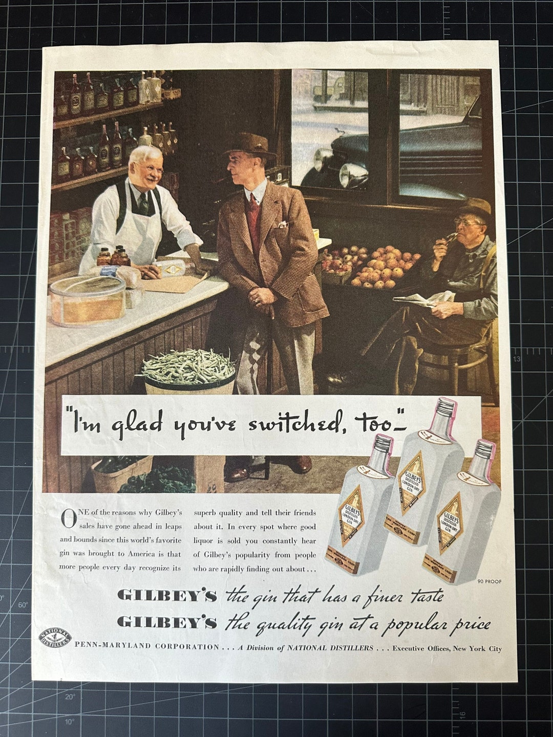 Vintage 1936 Gilbeys Gin Print Ad - Etsy