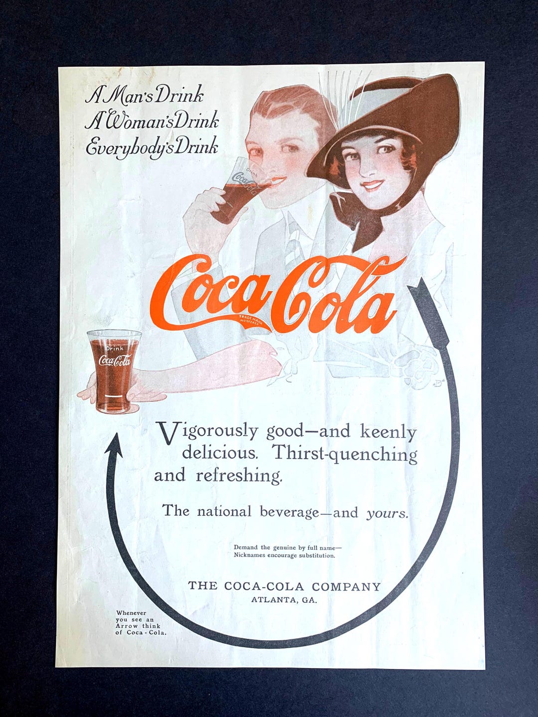 Rare 1914 Coca-cola Print Advertisement - Etsy