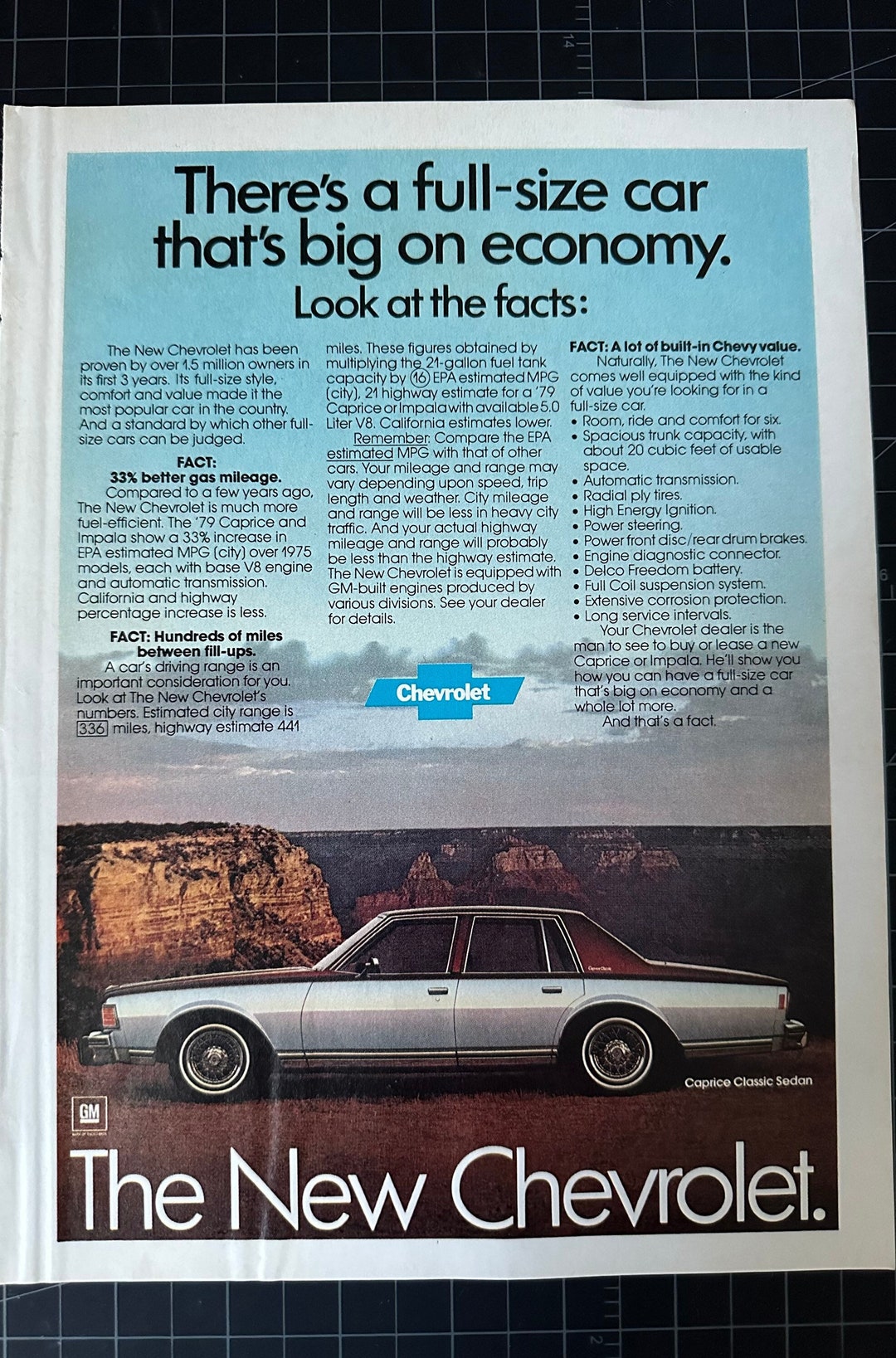 Vintage 1979 Chevrolet Caprice Sedan Print Ad - Etsy