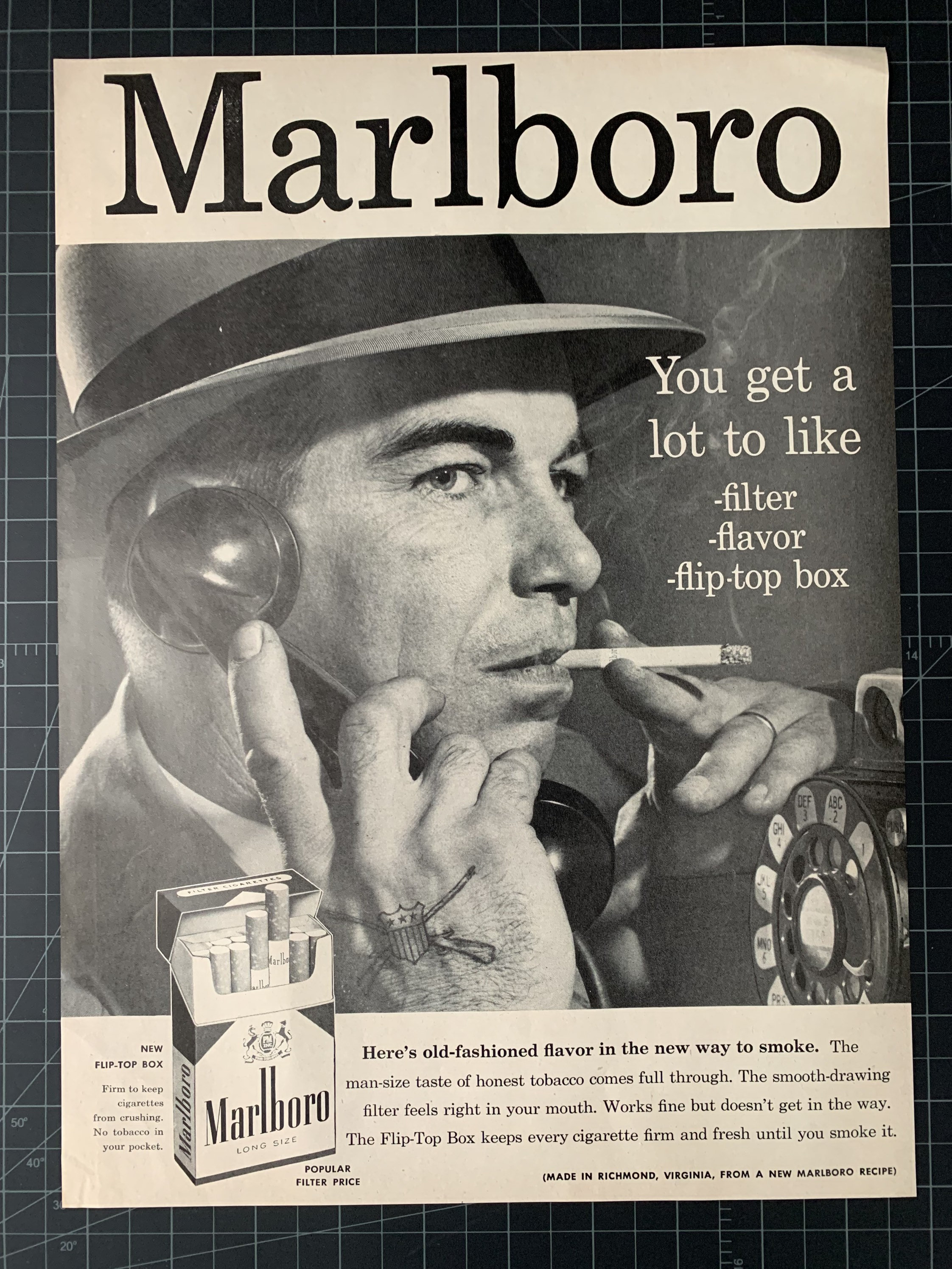 Vintage 1950s Marlboro Cigarettes Print Ad - Etsy