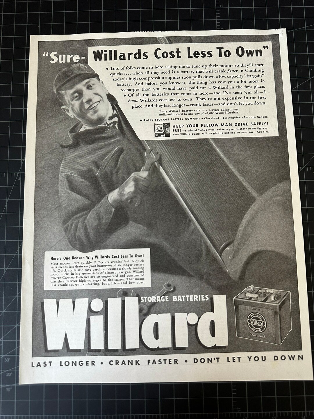 Vintage 1935 Willard Storage Batteries Original Advertisement - Etsy