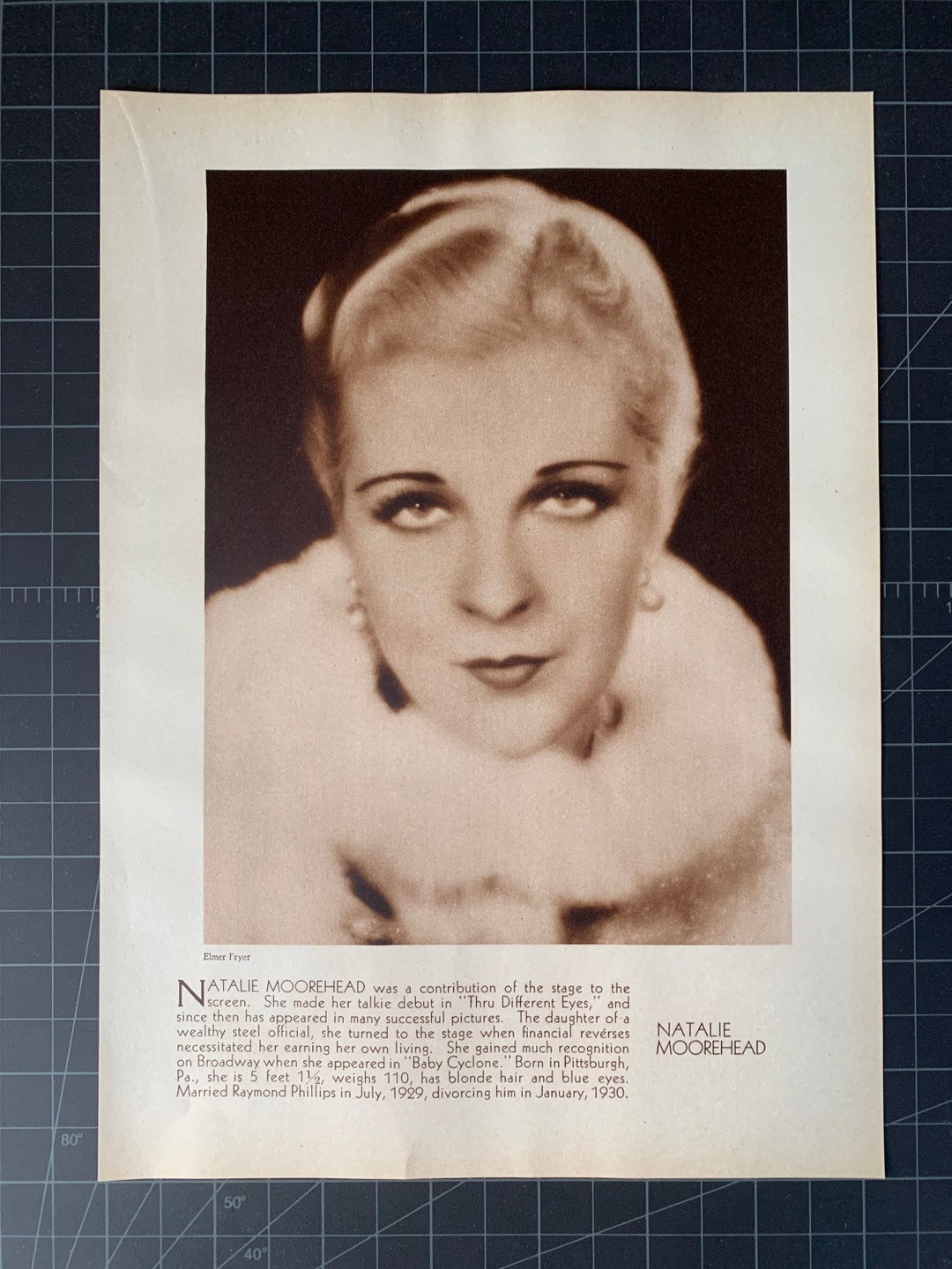 Vintage 1930 Natalie Moorehead Original Photoplay Advertisement - Etsy