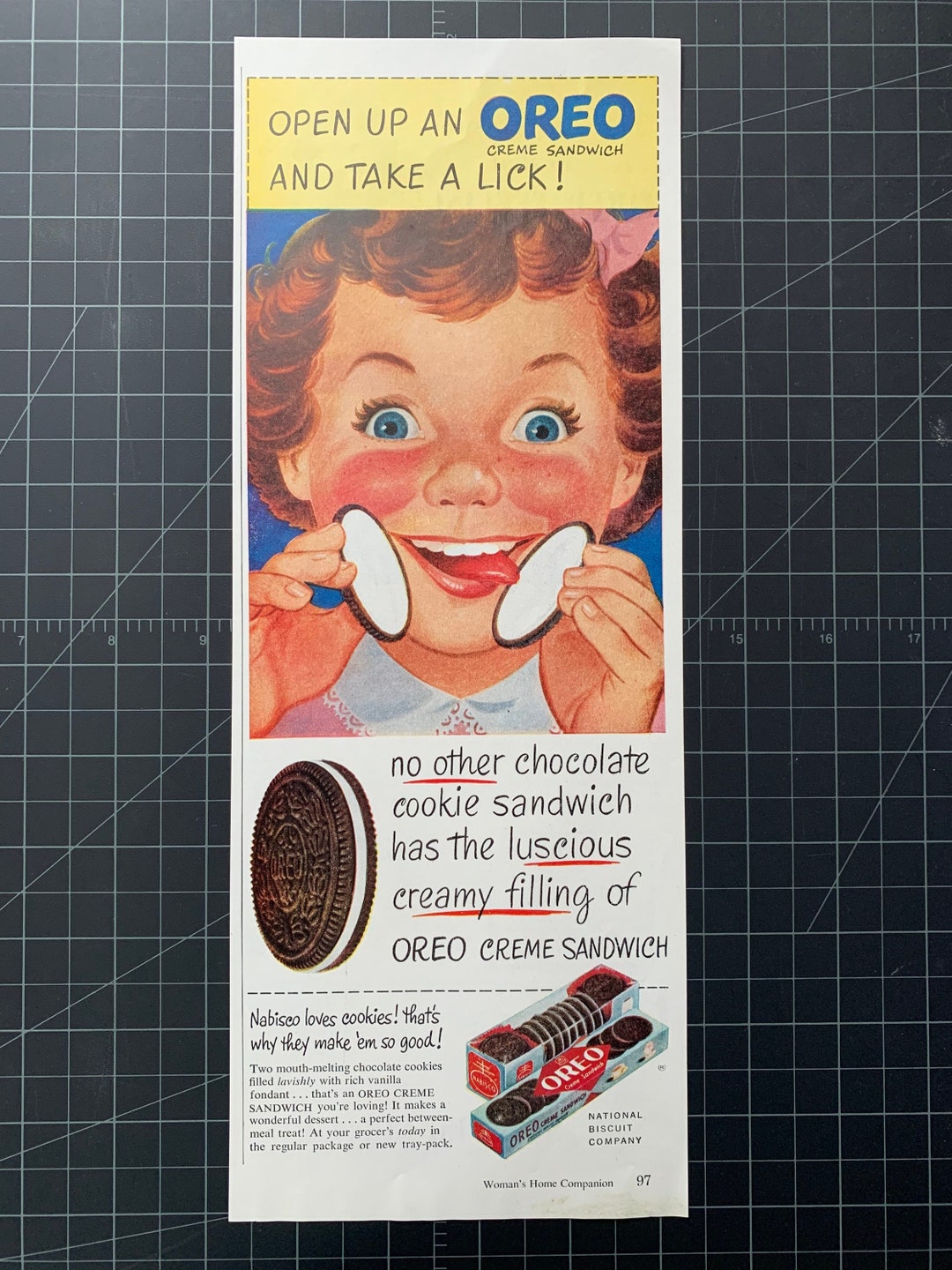 Vintage 1950 Oreo Print Advertisement - Etsy