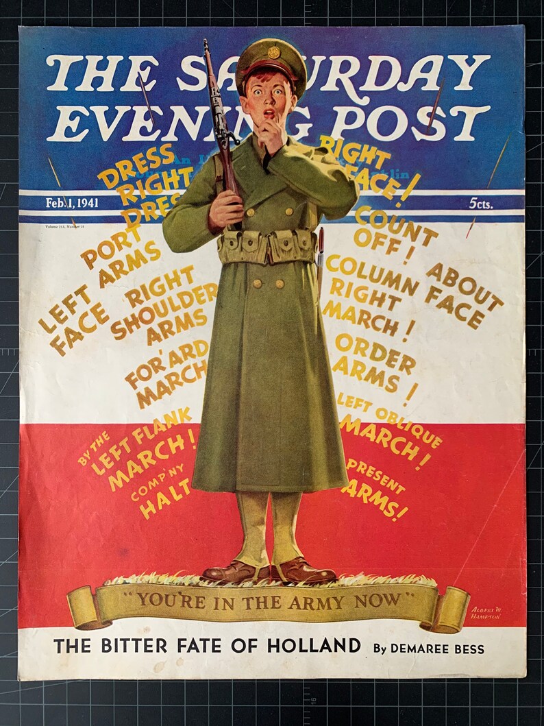 Rare Vintage 1941 Saturday Evening Post Magazine Cover WW2 - Etsy