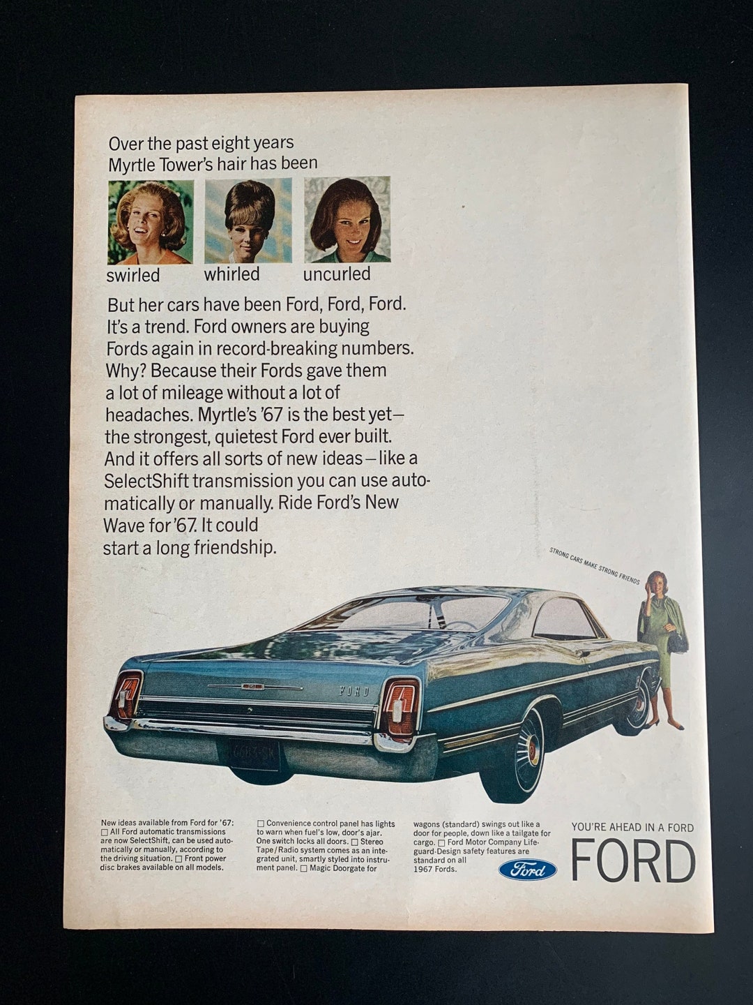 Vintage 1967 Ford Original Print Ad - Etsy