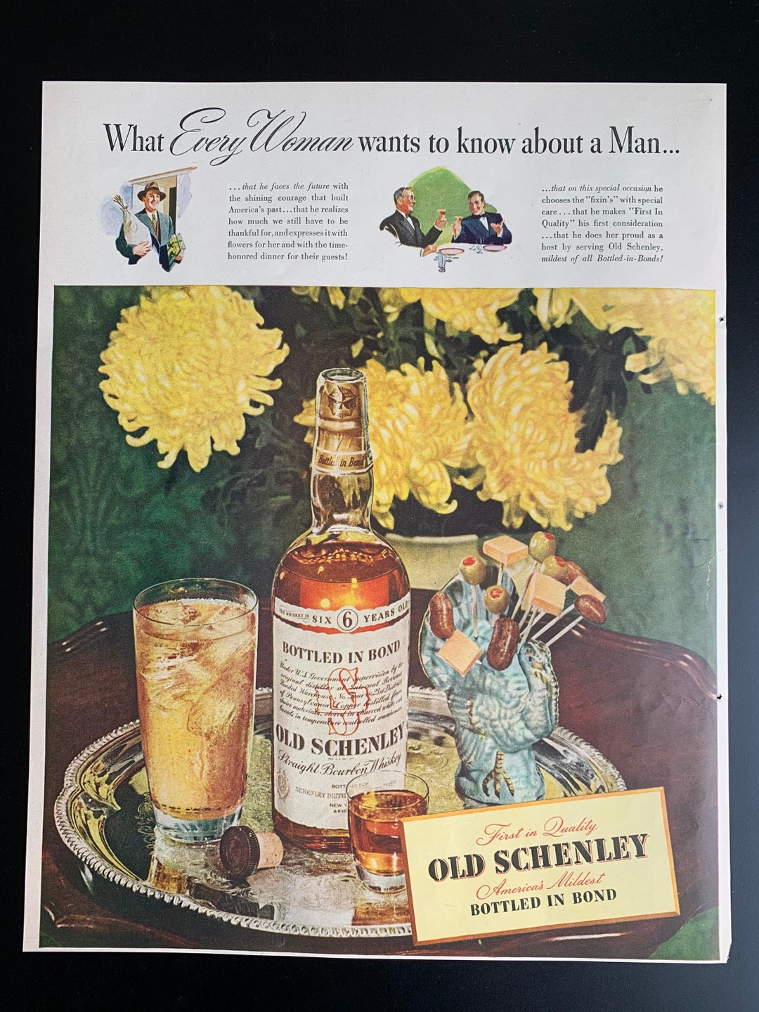 Vintage 1942 Old Schenley Whiskey Original Advertisement - Etsy