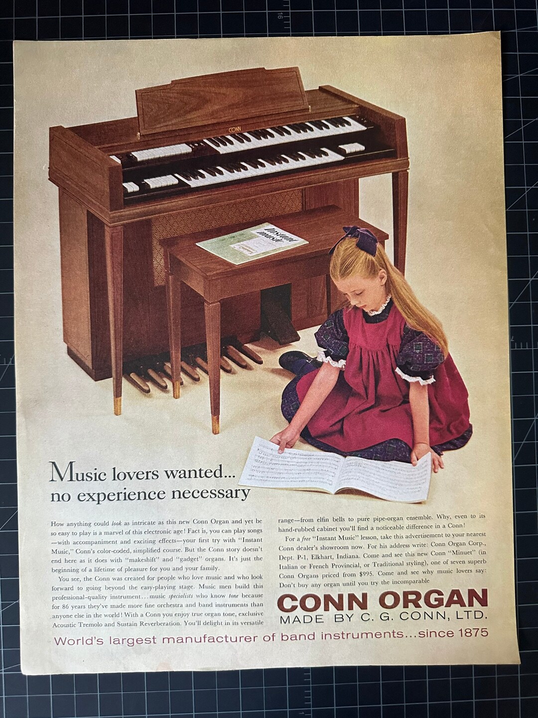 Vintage 1960s Conn Organ Print Advertisement - Etsy