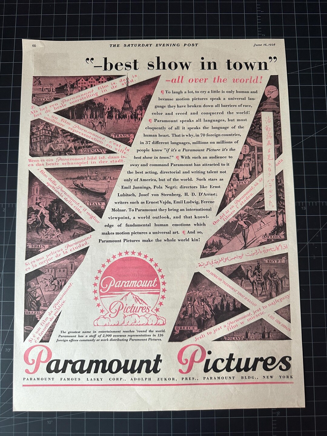 Rare Antique 1923 Paramount Pictures Print Ad - Wichita, Kansas - Etsy