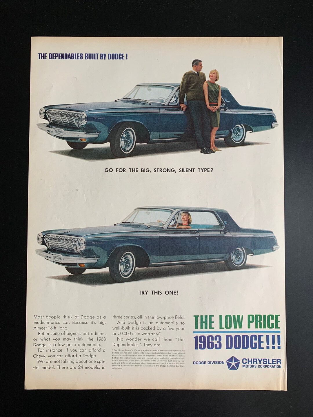 Vintage 1963 Dodge Print Ad - Etsy UK
