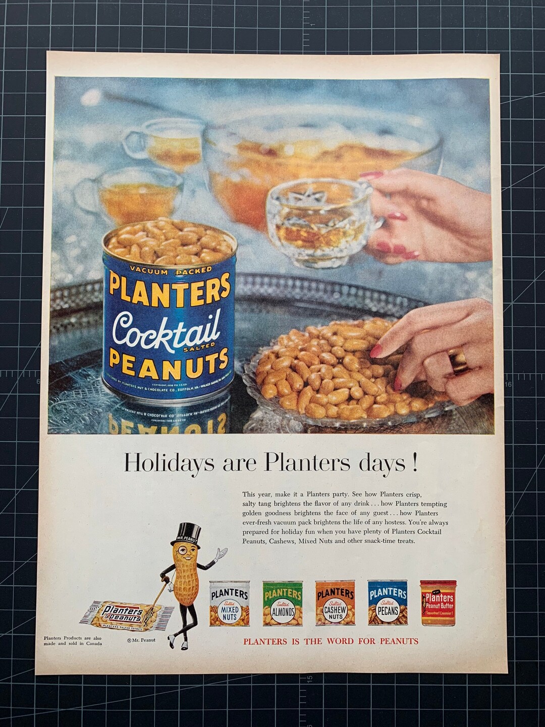 Vintage 1957 Planters Peanuts Original Print Ad - Etsy