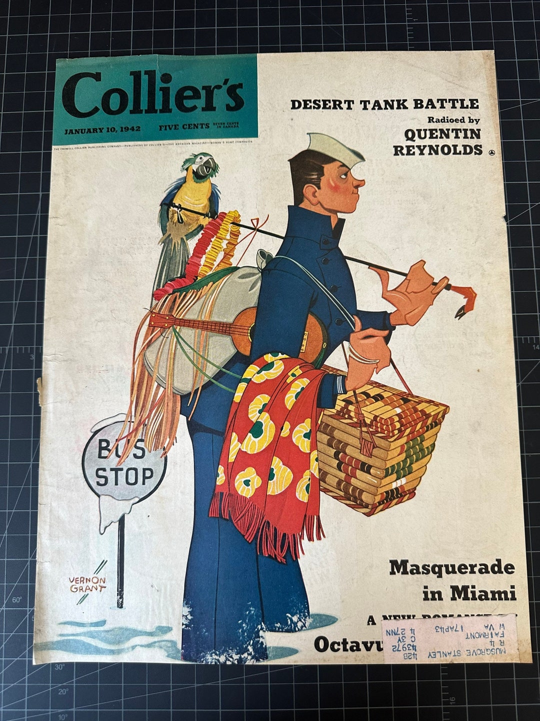 Vintage 1942 Colliers Magazine Cover - Vernon Grant Art - Wwiivintage ...
