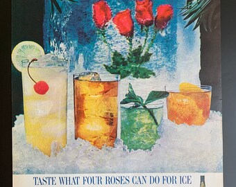 Four Roses Vintage Ad - Etsy