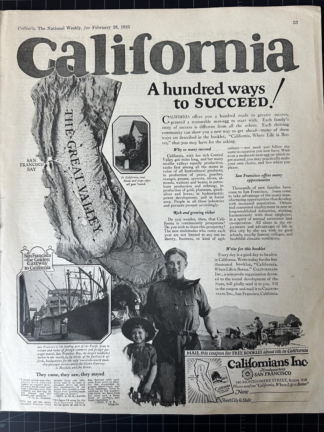 Rare Vintage 1924 California Industrial Original Advertisement - Etsy