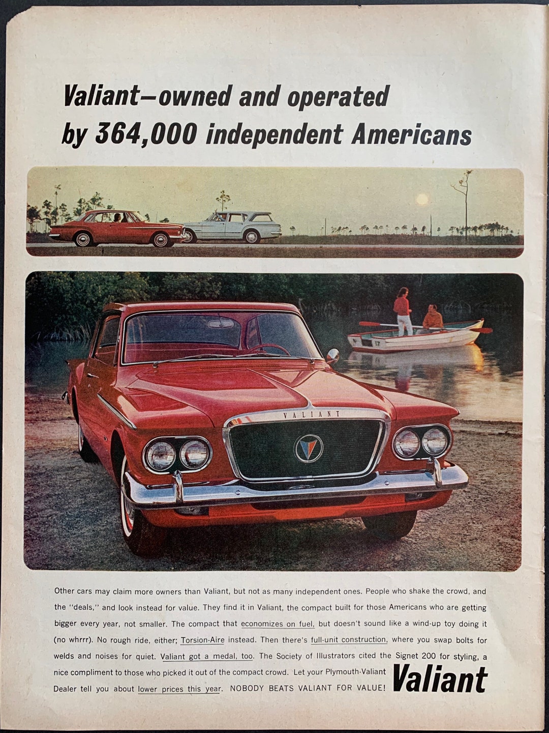 Vintage 1962 Valiant Automobile Advertisement Retro Gift Decor - Etsy