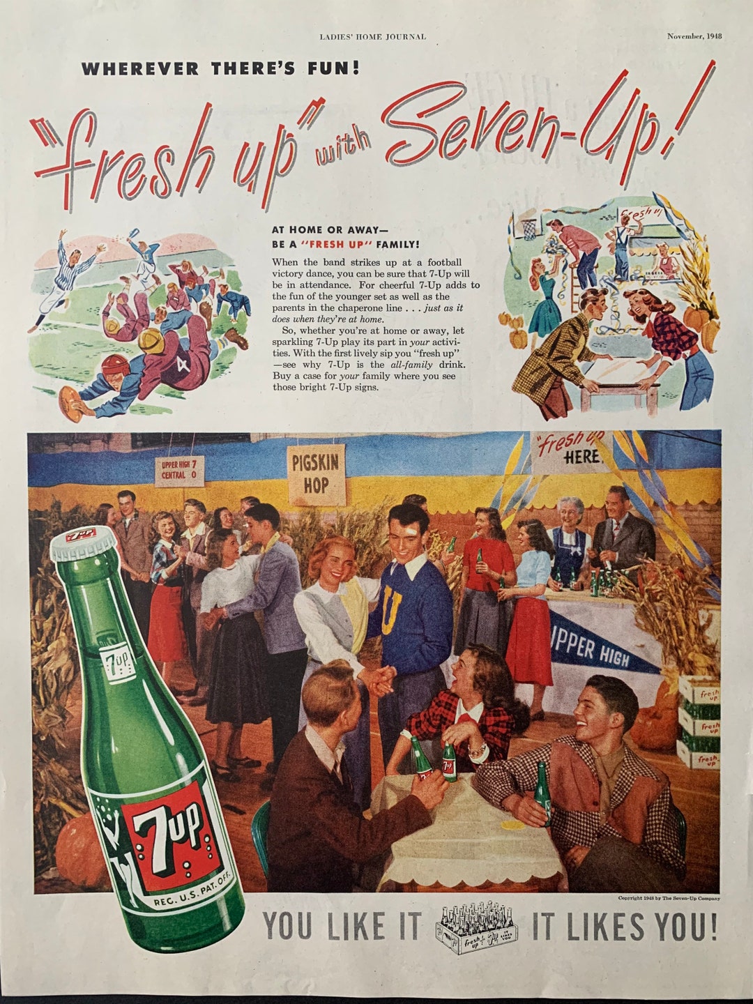 Vintage 1948 7up Advertisement - Etsy