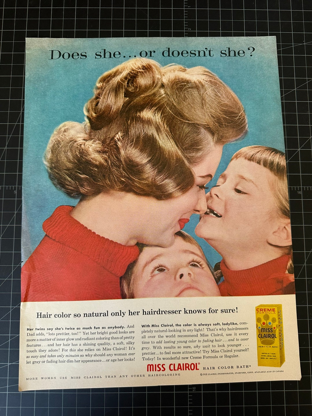 Vintage 1959 Miss Clairol Hair Dye Print Advertisement - Etsy