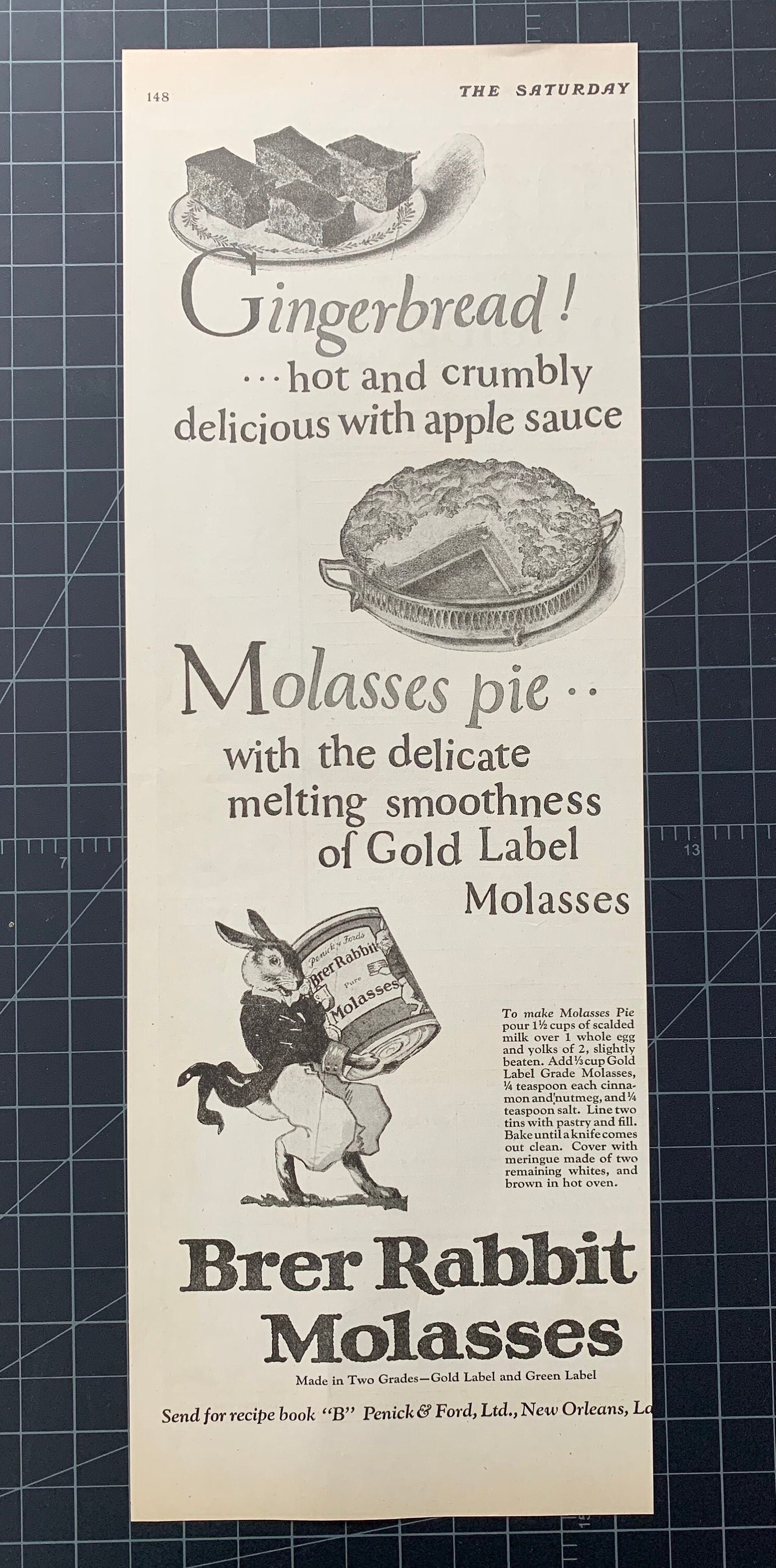 Antique 1920s Brer Rabbit Molasses Print Ad - Etsy