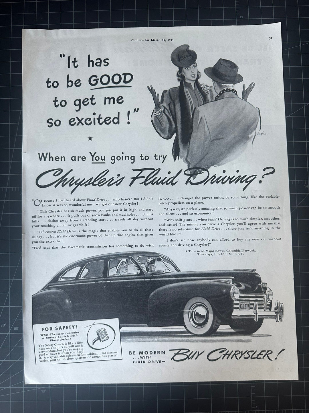 Vintage 1941 Chrysler Print Advertisement Retro Gift Decor - Etsy