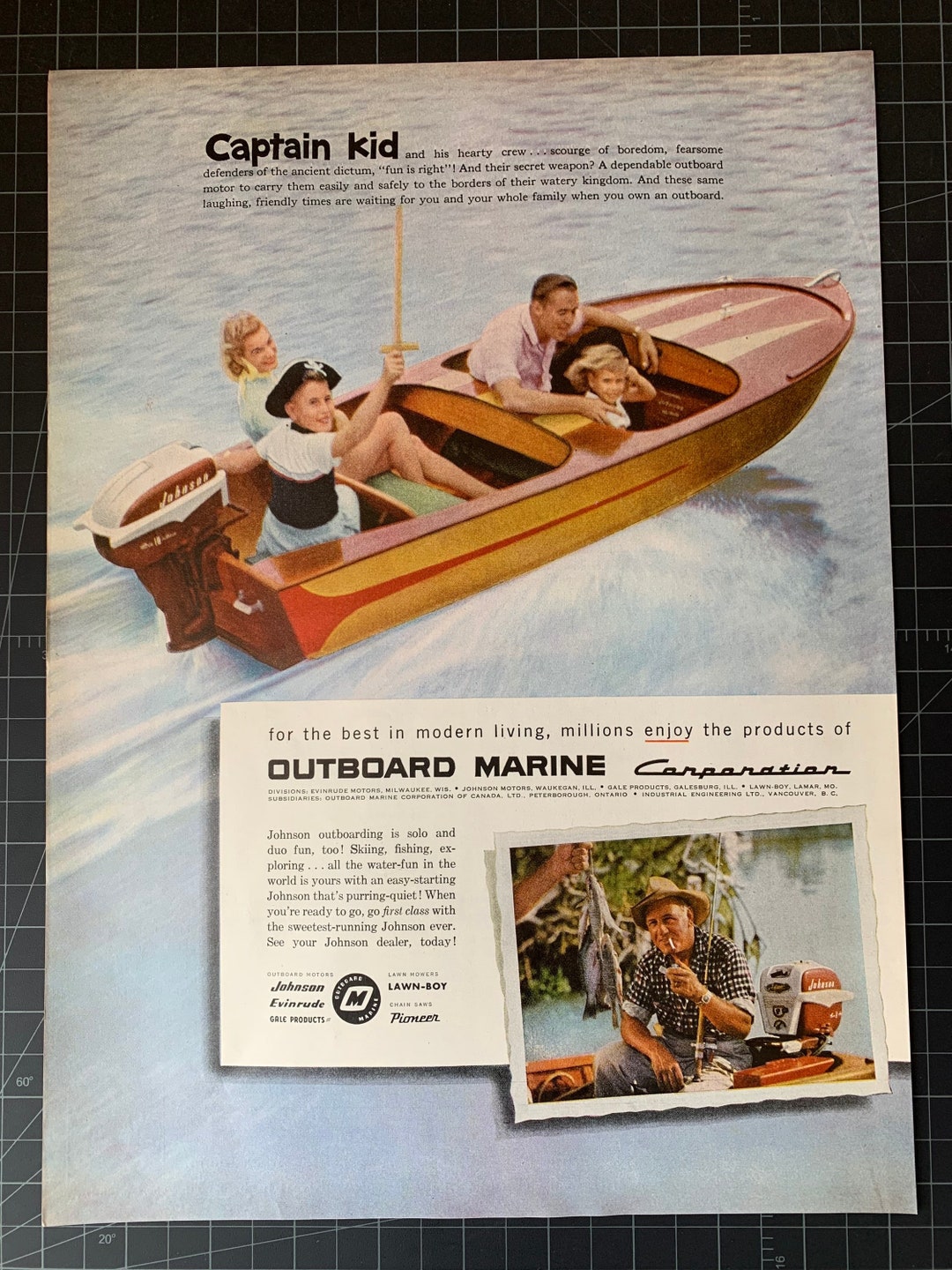 Vintage 1957 Outbound Marine Corp. Boats Print Advertisement - Etsy