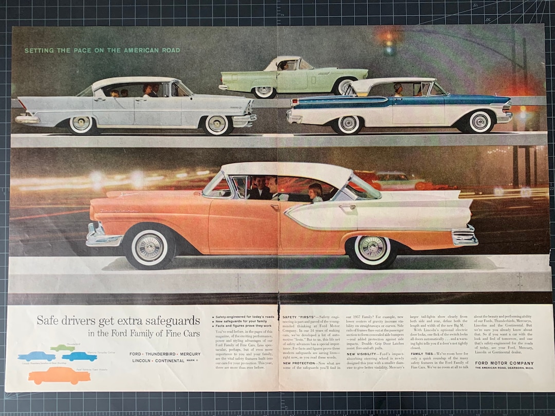 Vintage 1957 Ford 2-page Print Advertisement Retro Gift Decor - Etsy