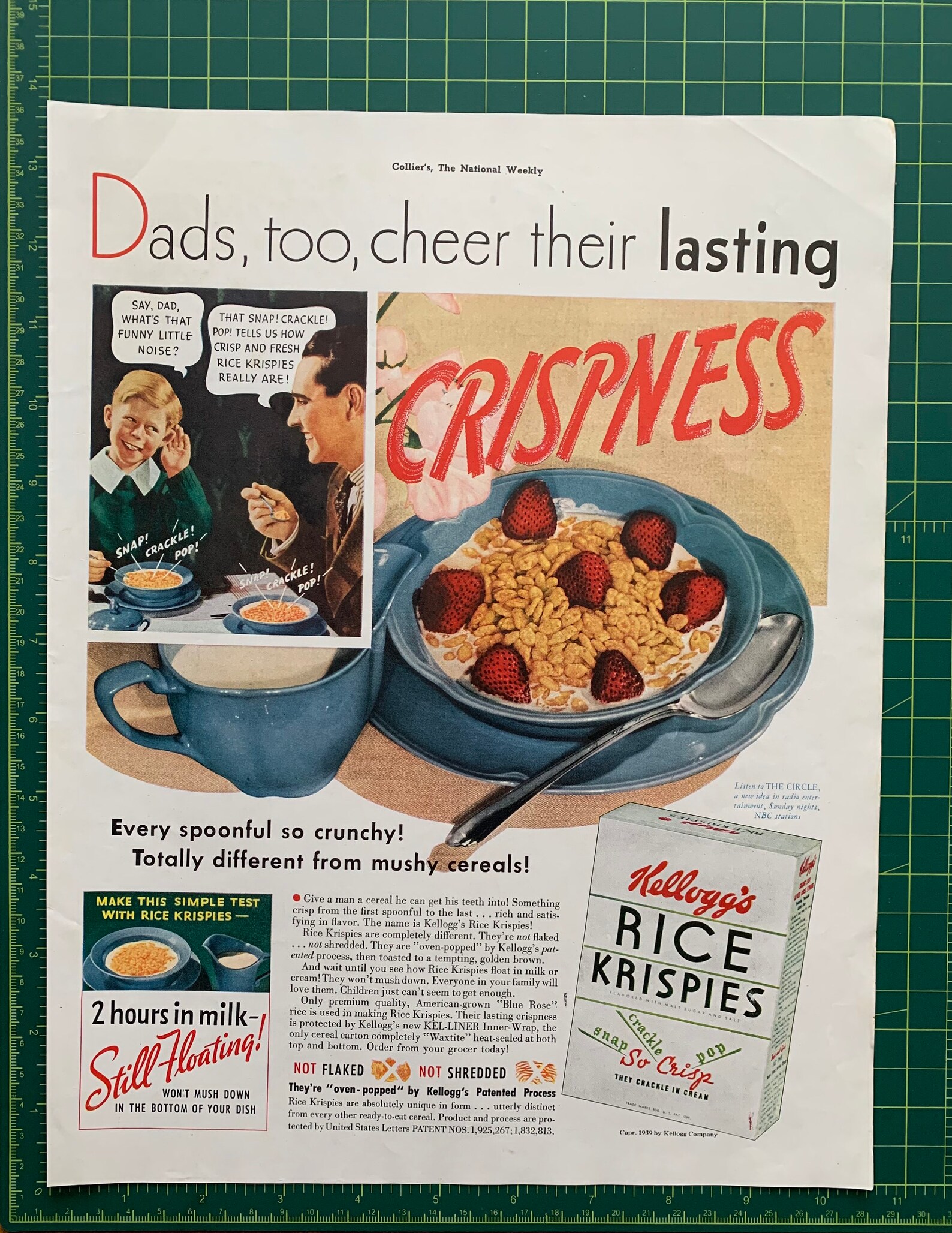 Vintage 1939 Rice Krispies Cereal Print Ad | Etsy