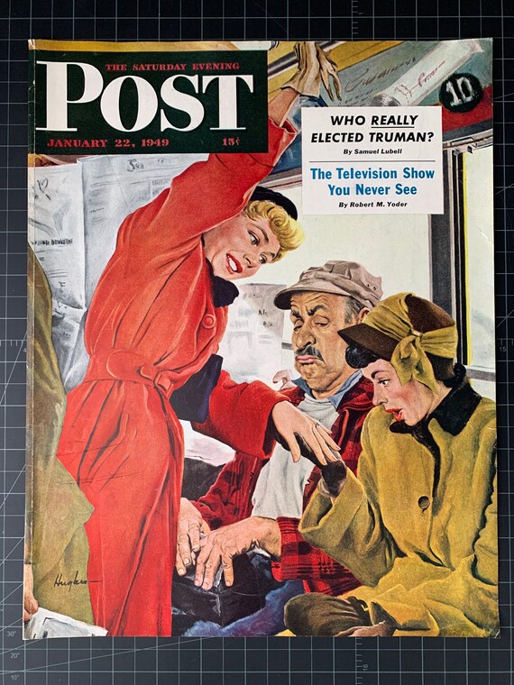Vintage 1949 Saturday Evening Post Magazine Cover - Etsy