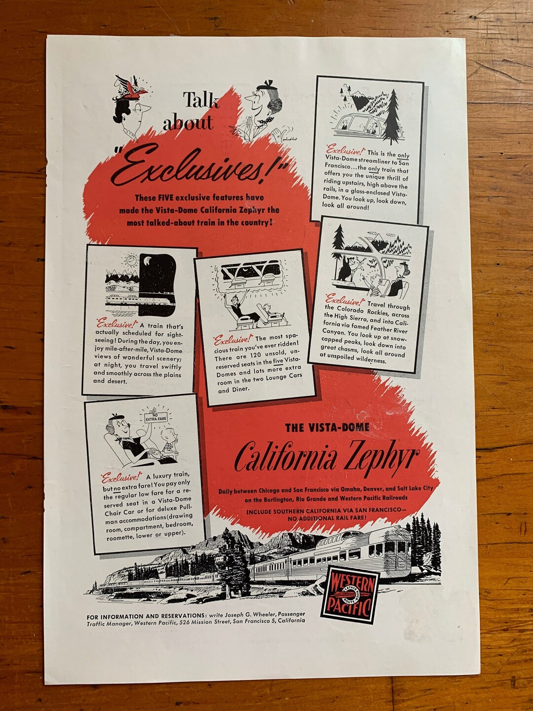 Vintage 1950s Western Pacific Railroad Ad - Etsy