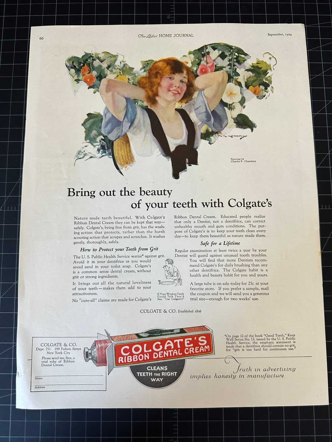Vintage 1924 Colgates Toothpaste Original Print Ad - Etsy