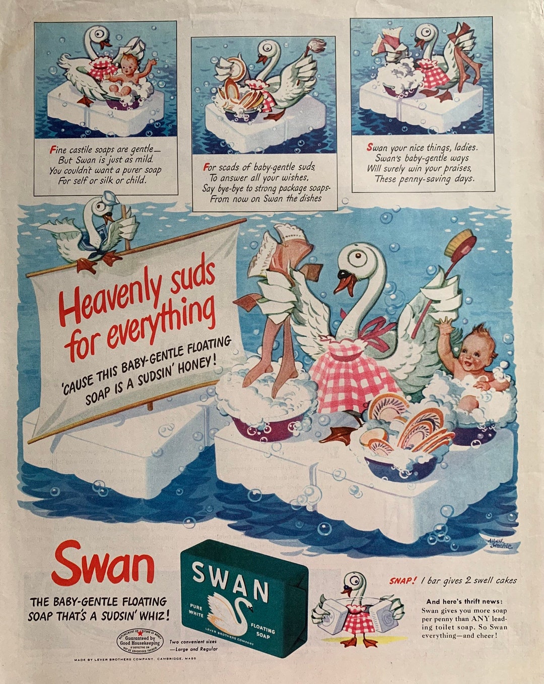 Vintage 1940s Swan Soap Ad - Etsy