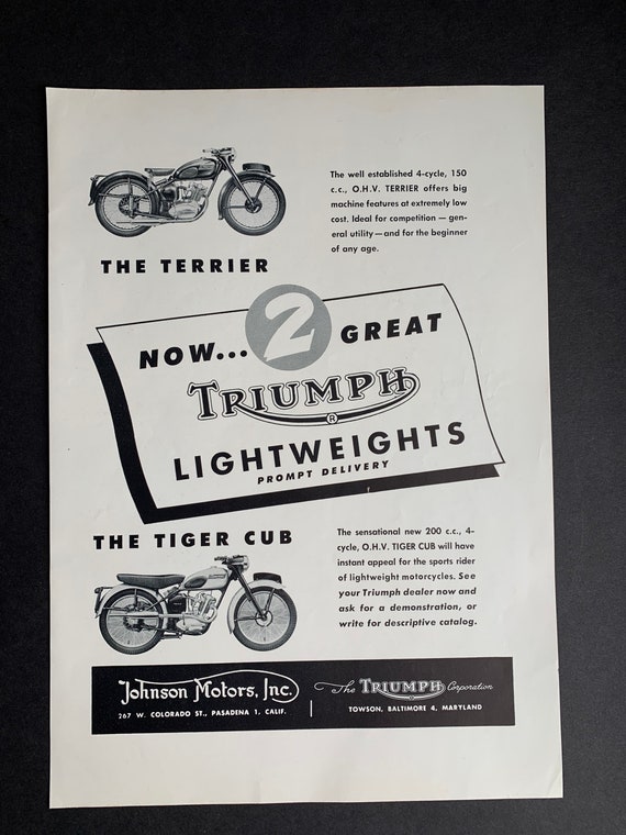 Vintage Triumph Motorcycle Ads