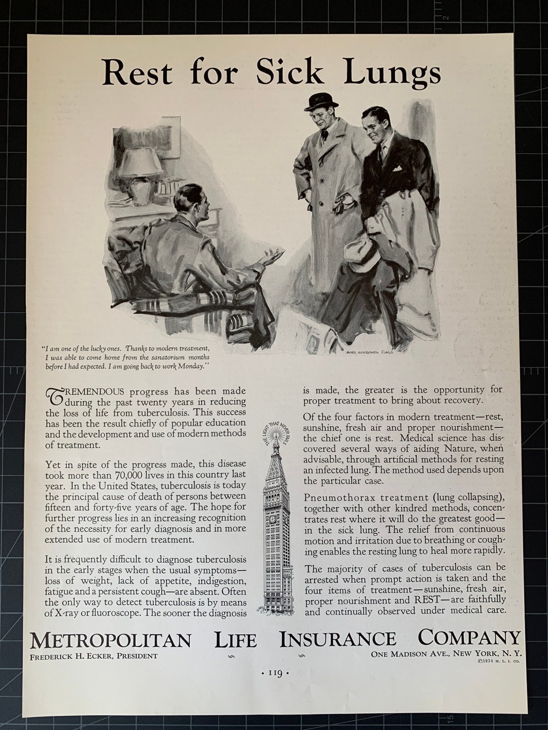 Vintage 1934 Metropolitan Life Insurance Print Ad - Etsy