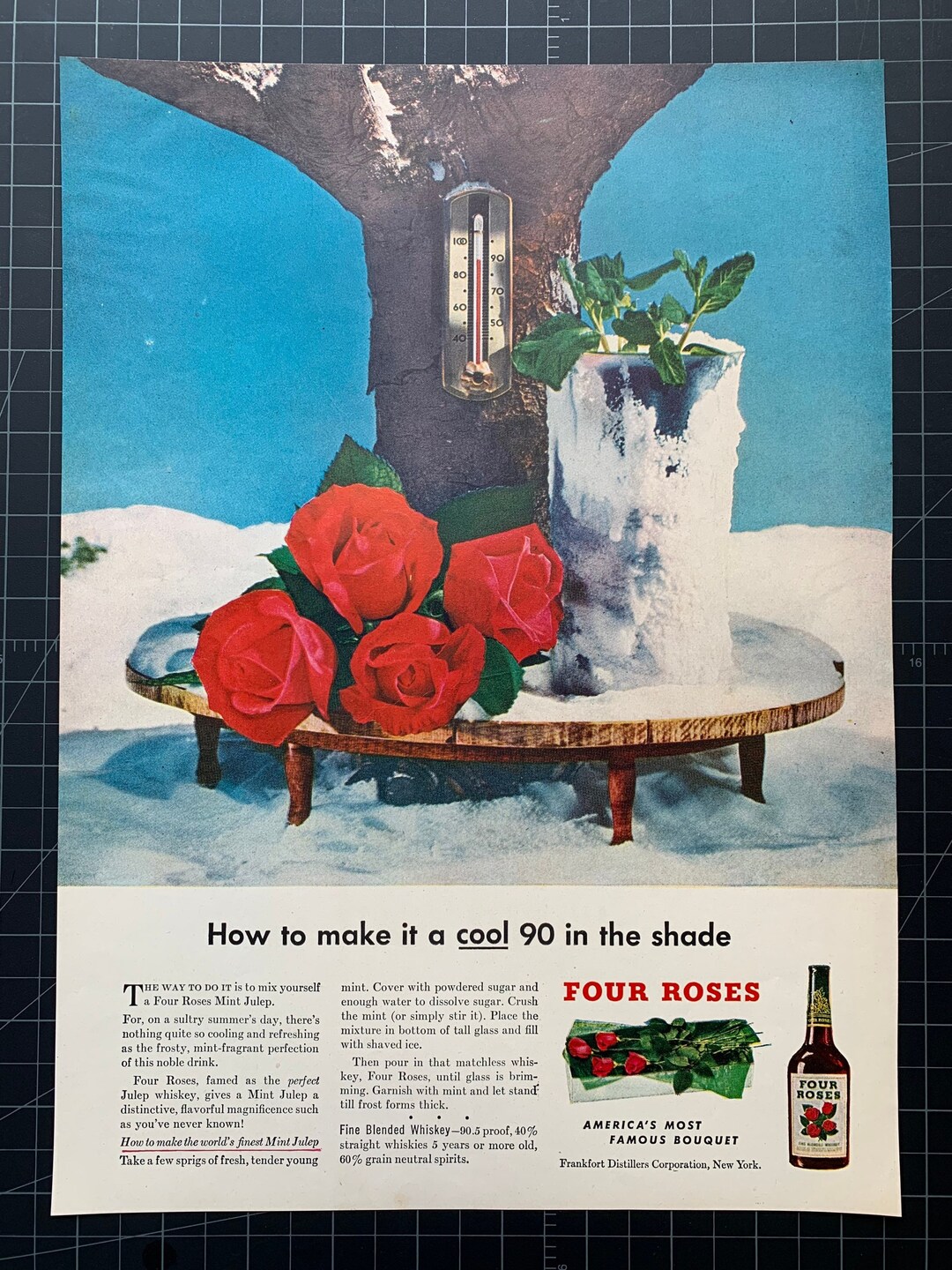 Vintage 1947 Four Roses Whiskey Print Advertisement - Etsy