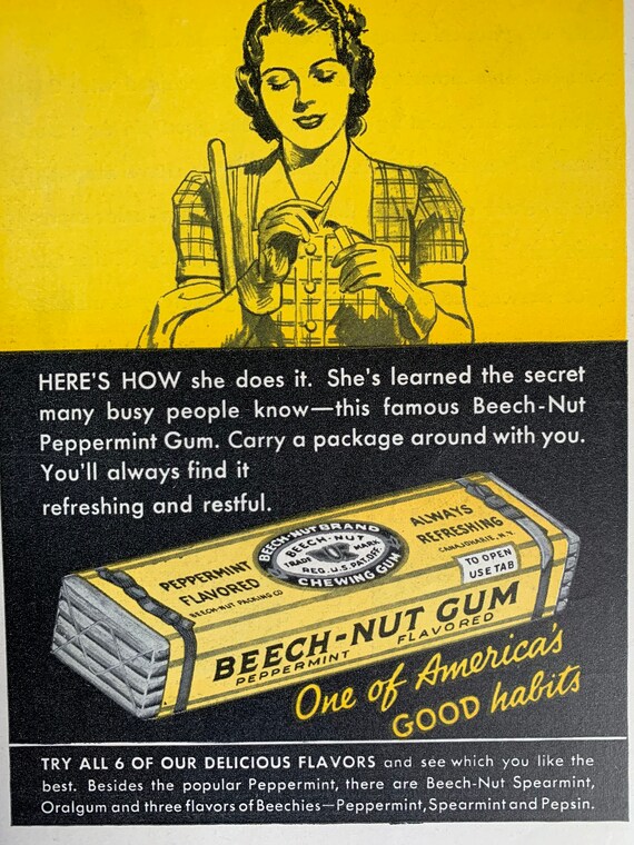 Art & Collectibles Advertisements Vintage 1930s Beech-Nut Gum Print Ad ...