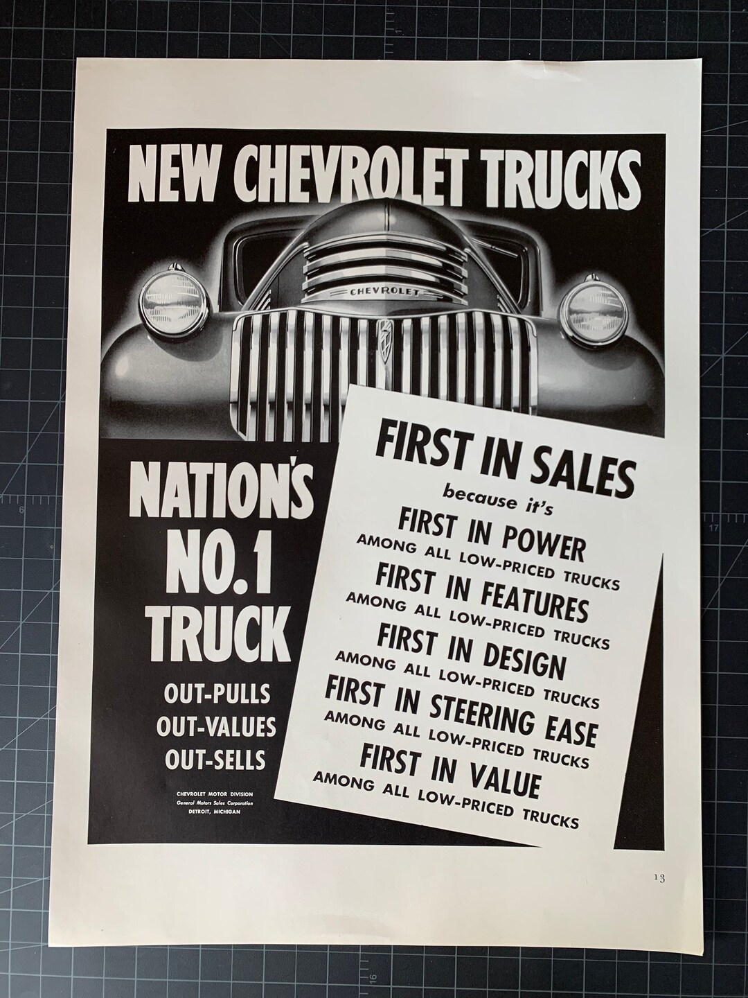 Vintage 1940s Chevrolet Trucks Print Advertisement - Etsy