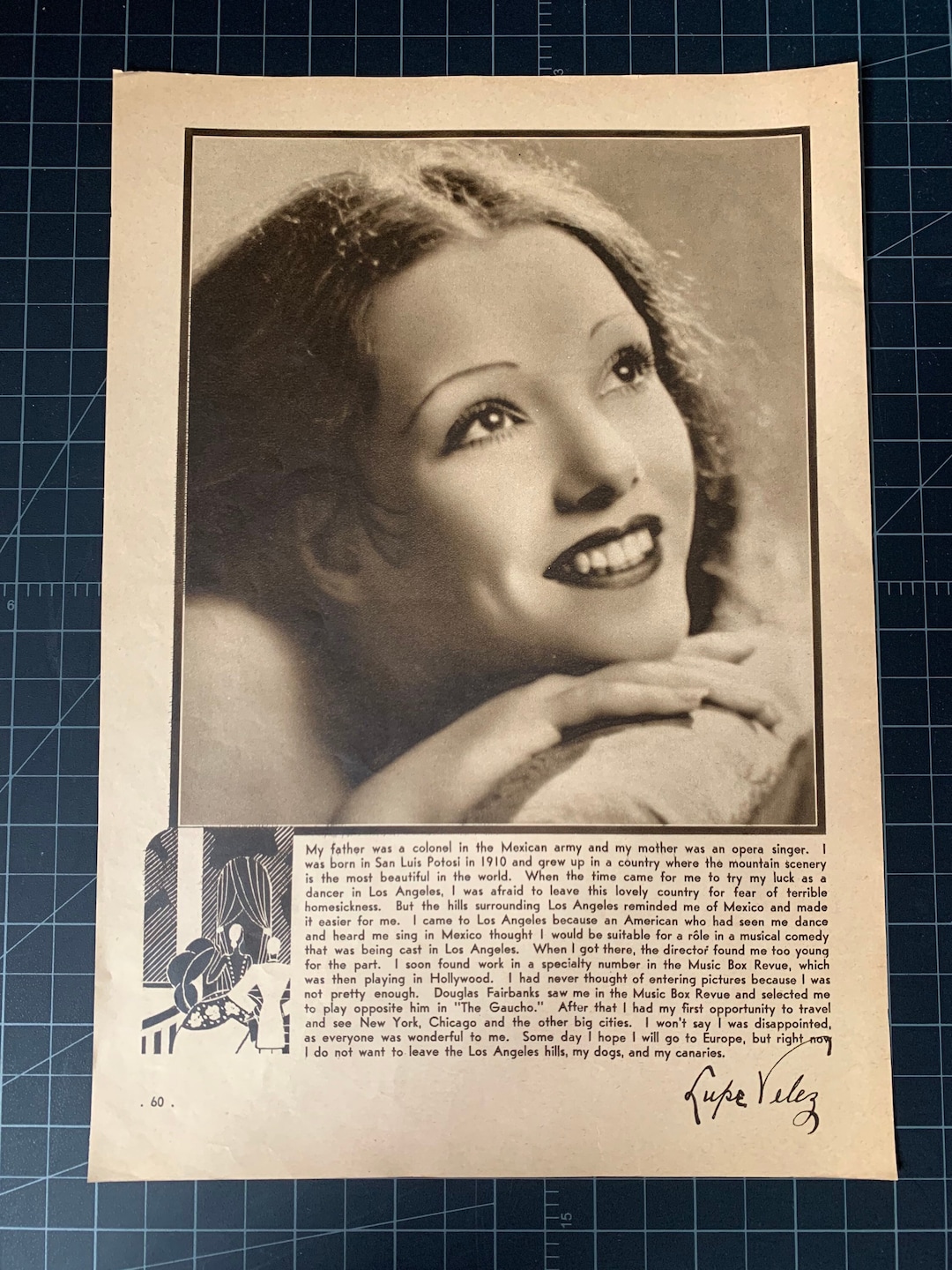 Vintage 1931 Lupe Velez Magazine Portrait & Bio - Etsy
