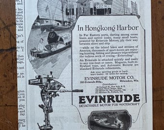 Evinrude Outboard Motors Metal Sign Large Vintage Style Dealer Display ...