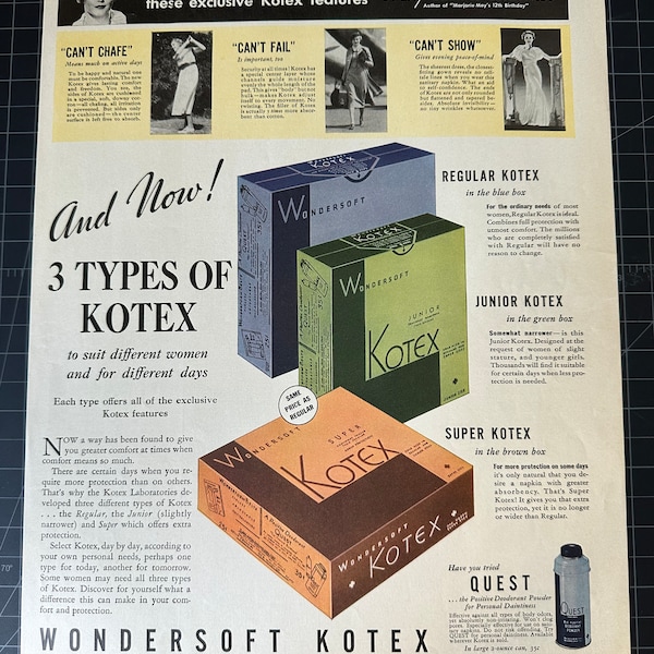 Kotex - Etsy