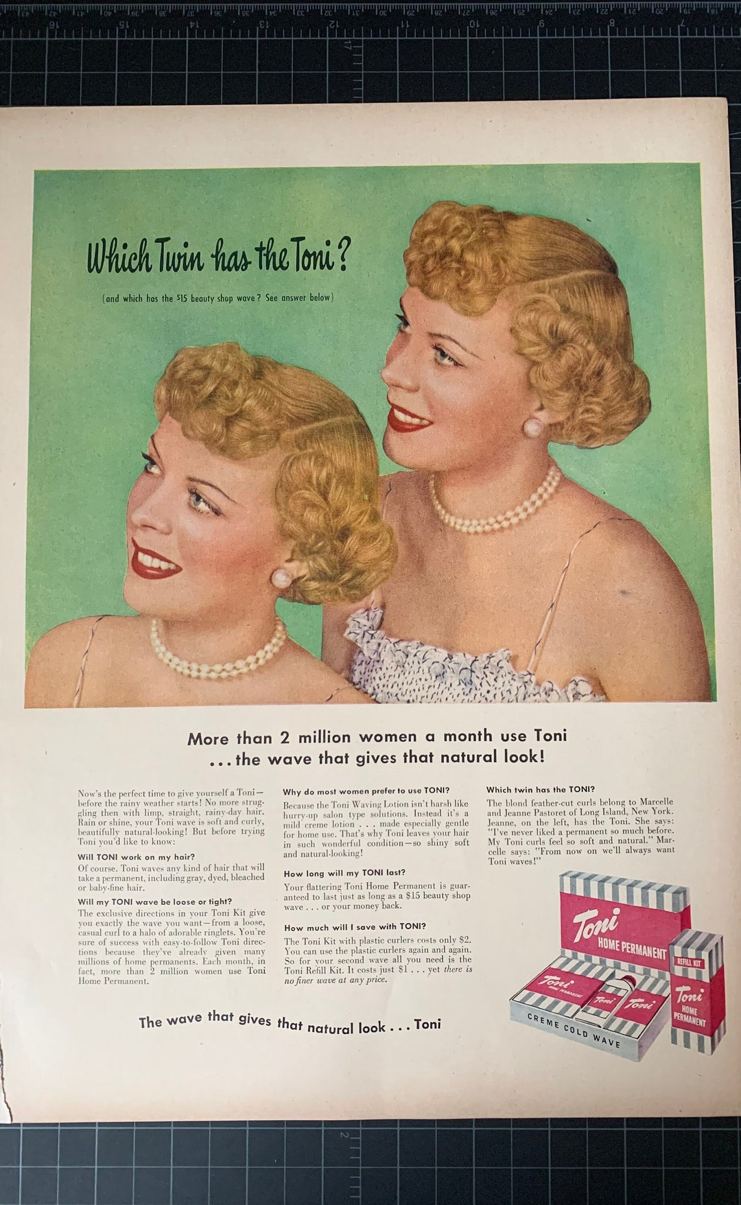 Vintage 1940s Toni Home Perm Print Ad - Etsy