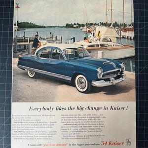 Vintage 1954 Kaiser Automobile Print Advertisement - Etsy