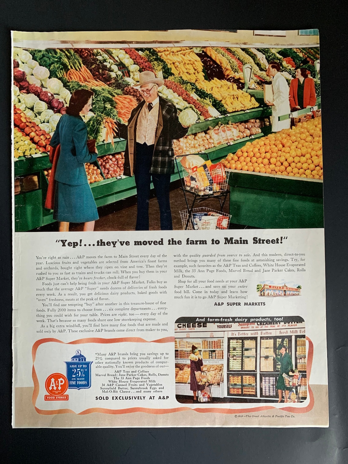 Vintage 1942 A&P Food Stores Ad | Etsy