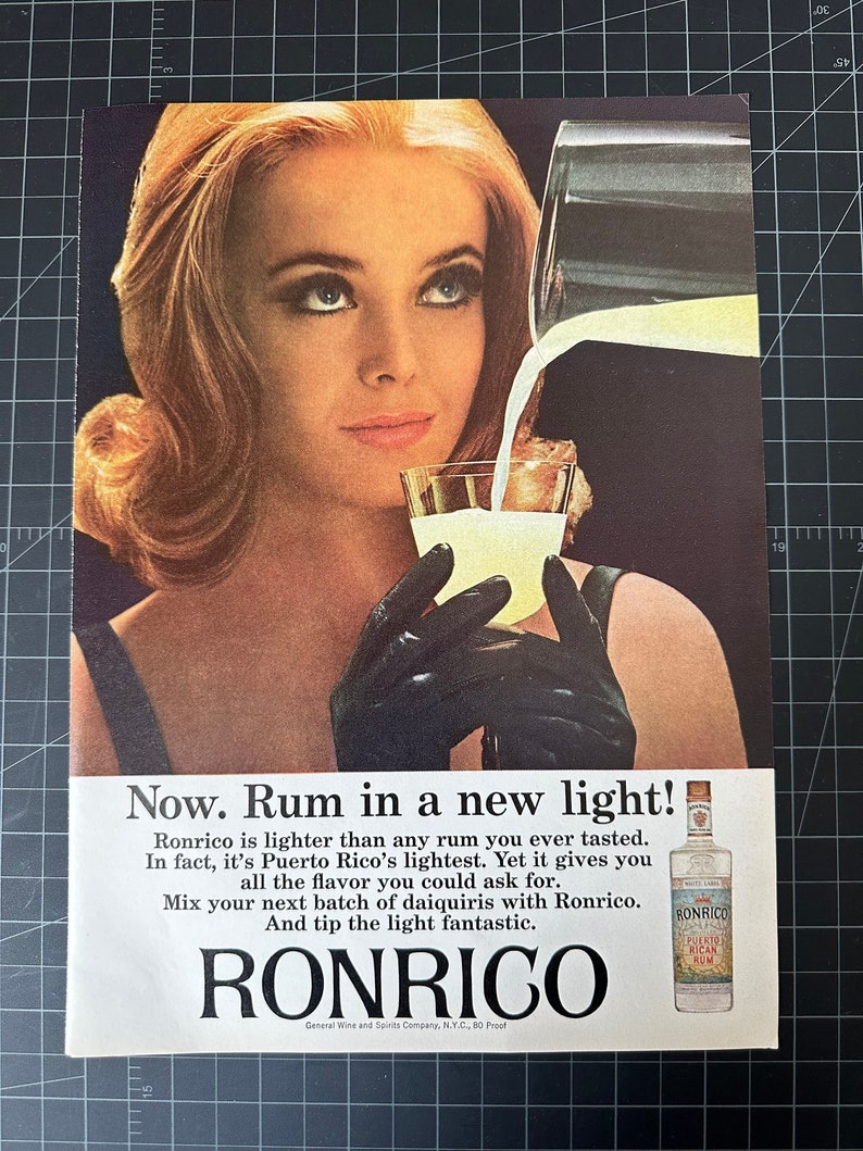 Vintage 1960s Ronrico Rum Original Print Ad - Etsy