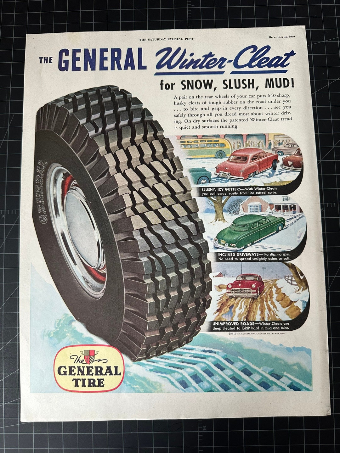 Vintage 1949 the General Tire Tires Original Print Ad - Etsy