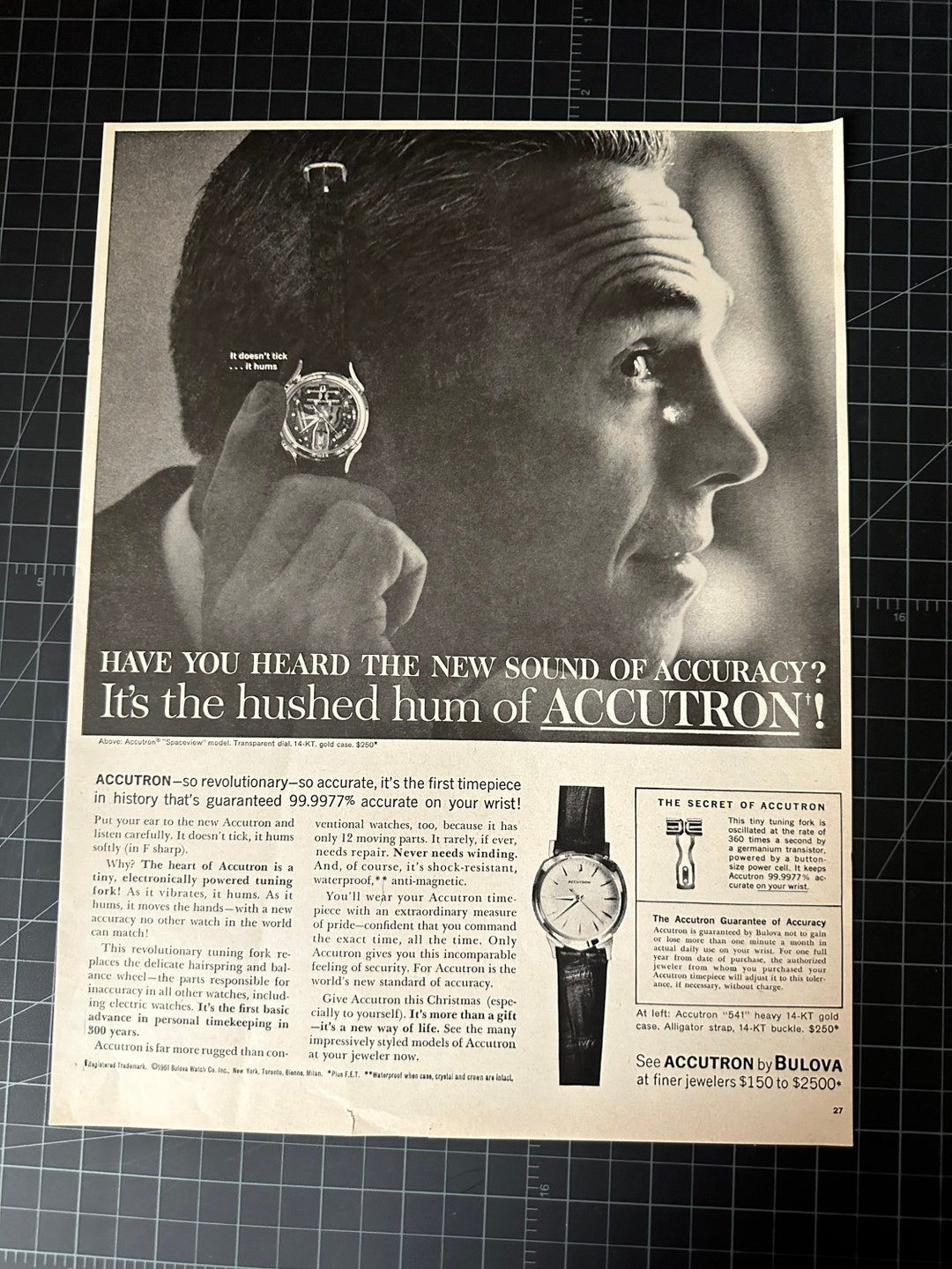 Vintage 1950s Bulova Accutron Watches Print Ad - Etsy
