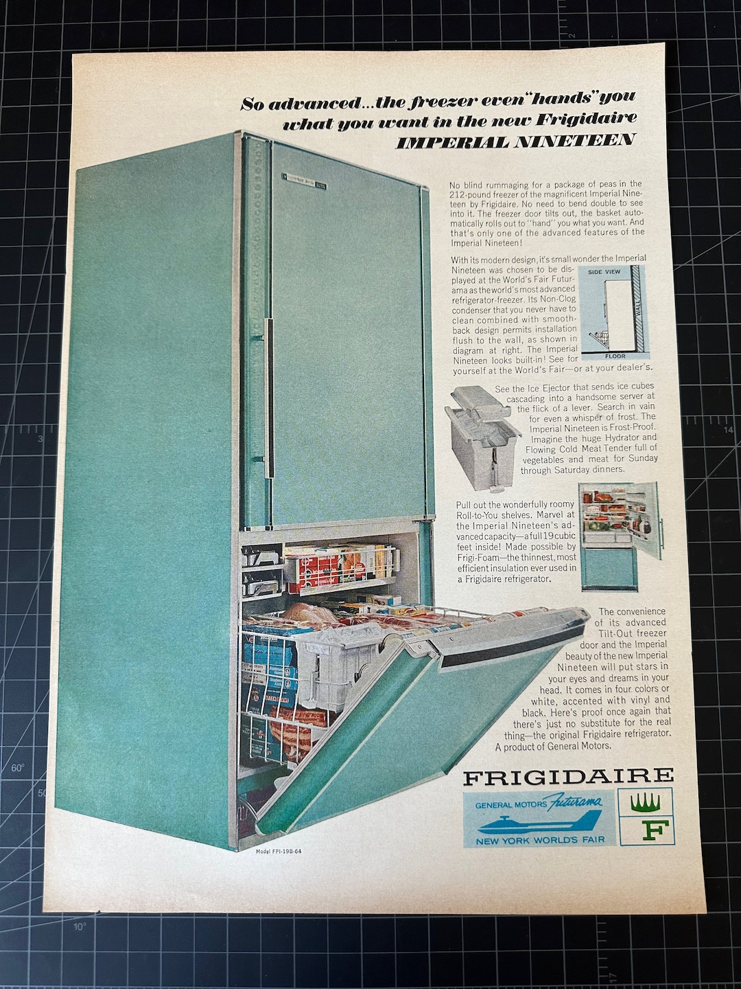 Vintage 1960s Frigidaire Imperial Refrigerator Print Advertisement - Etsy