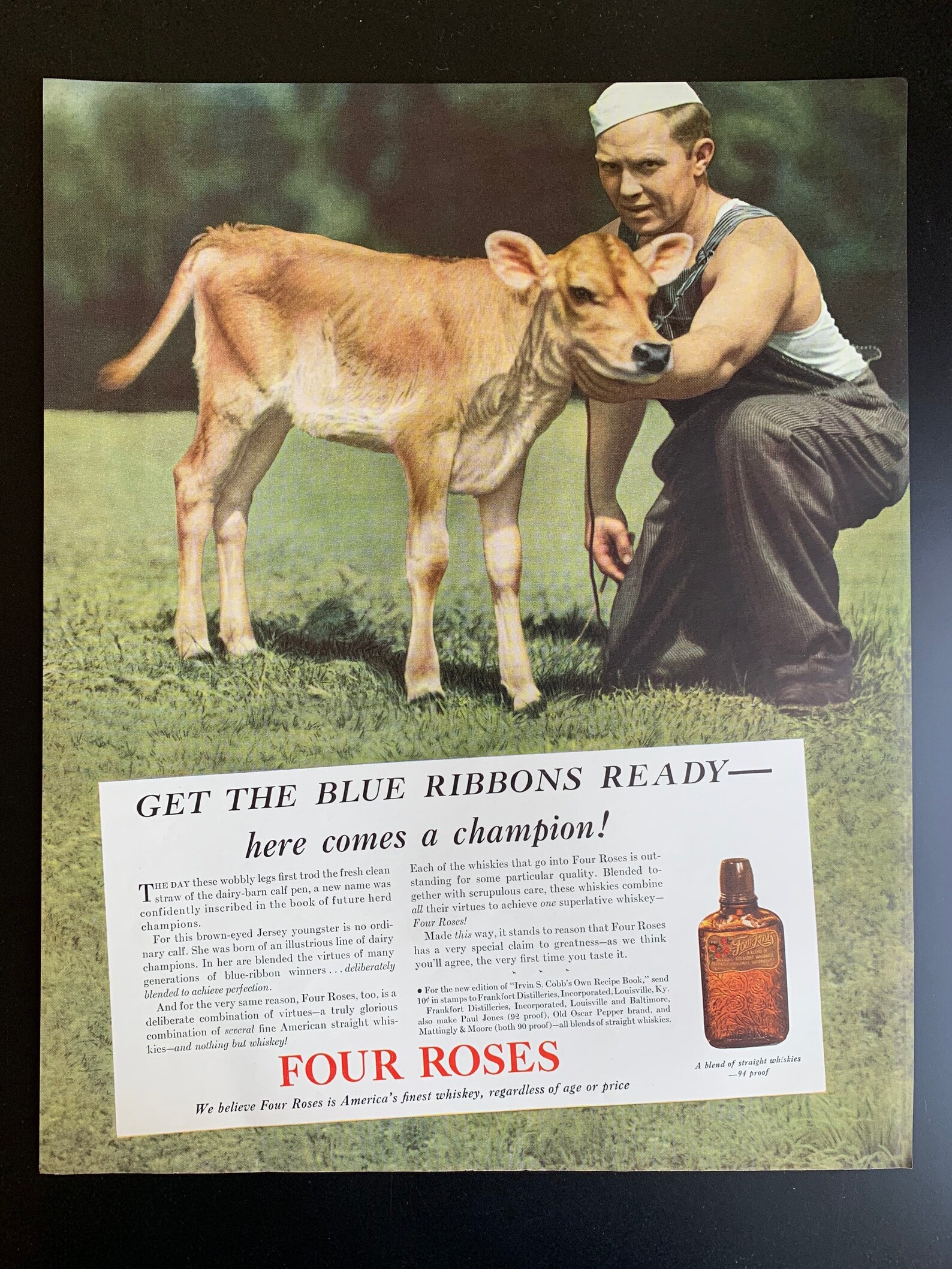 Vintage 1937 Four Roses Whiskey Print Ad - Etsy